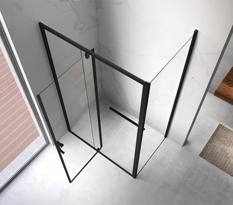 BPS-koupelny Obdélníkový sprchový kout ZES KZ07C BL 120x90 černá/transparent - bez vaničky