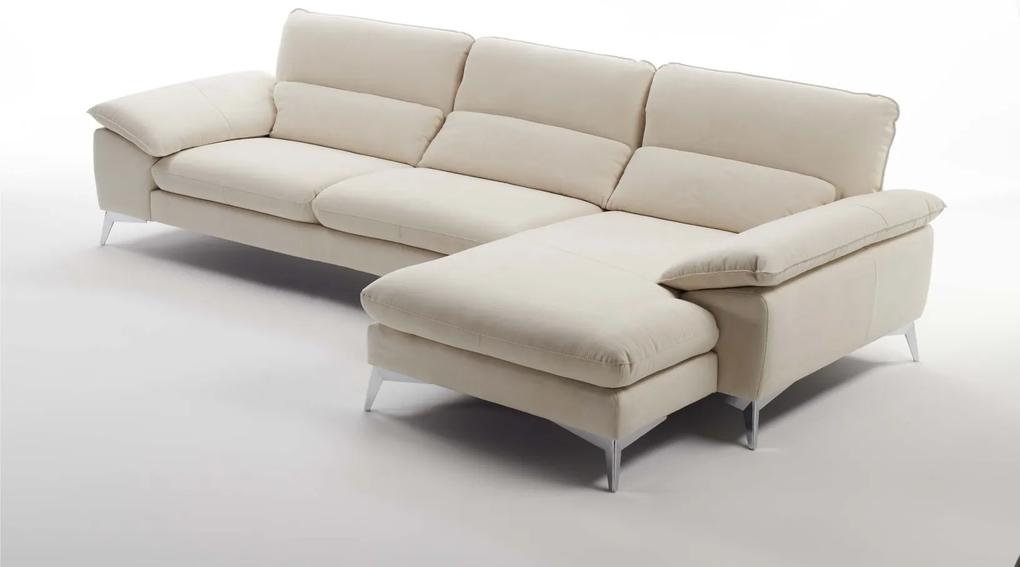 Pregio Italia sofa&relax Moderní rohová sedací souprava TOUCH Provedení: 2-místná MAXI +lehátko, Vzorník látek: tekno fibra 18 avio blue