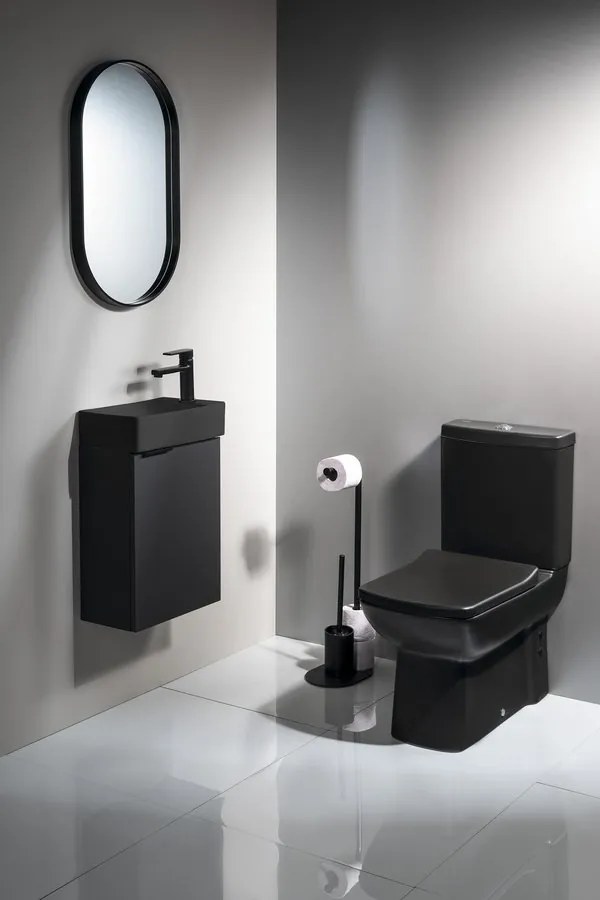 Canakcilar Ceramic Creavit Lara WC kombi 35 x 80 x 64 cm spodní/zadní odpad keramika černá mat LR360-01
