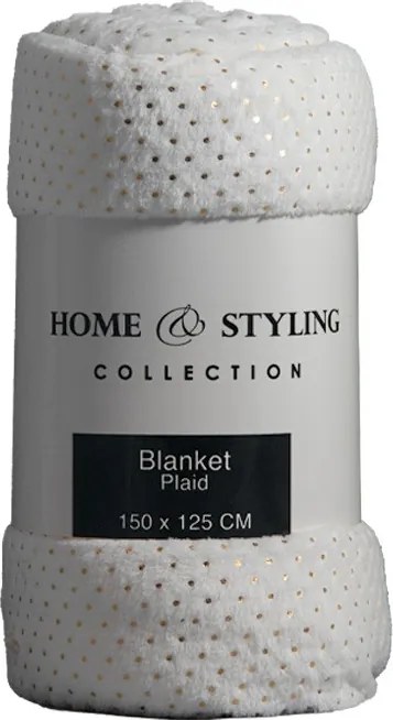 Vánoční deka Home & Styling v bílé barvě 150 × 125 cm