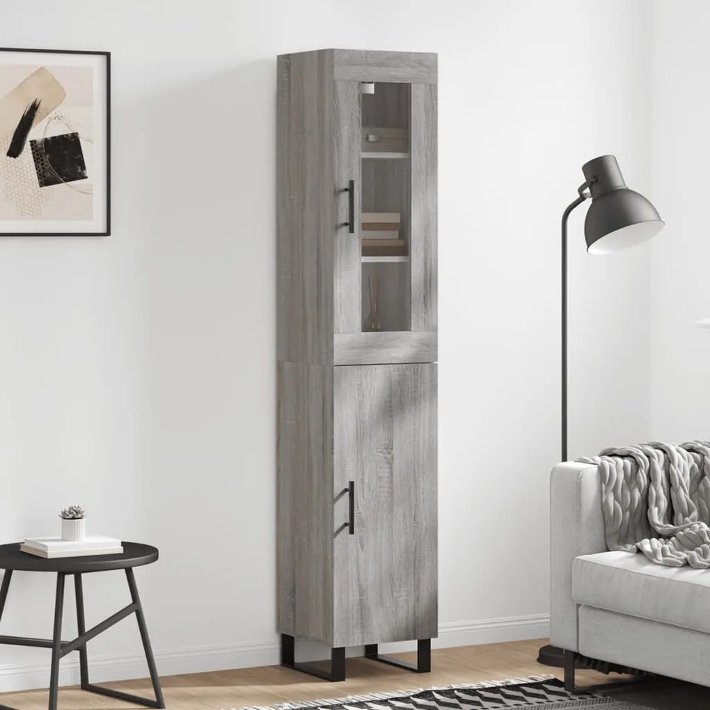 Skříň highboard šedá sonoma 34,5 x 34 x 180 cm kompozitní dřevo