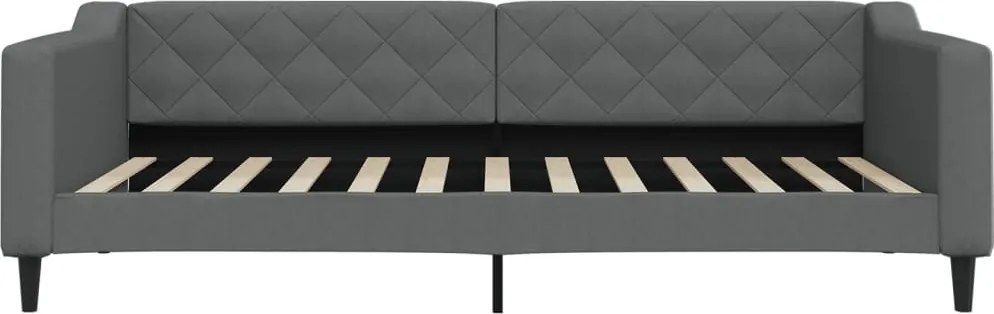 Válenda s přistýlkou a zásuvkami tmavě šedá 100 x 200 cm textil 3197468