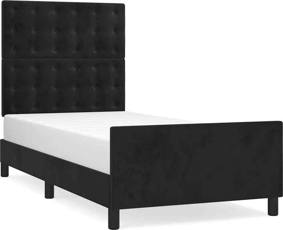 Rám postele s čelem černý 90x190 cm samet 3125973