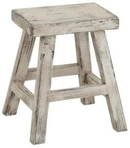 Dřevěná bílá stolička Ibiza - 40*37*45cm