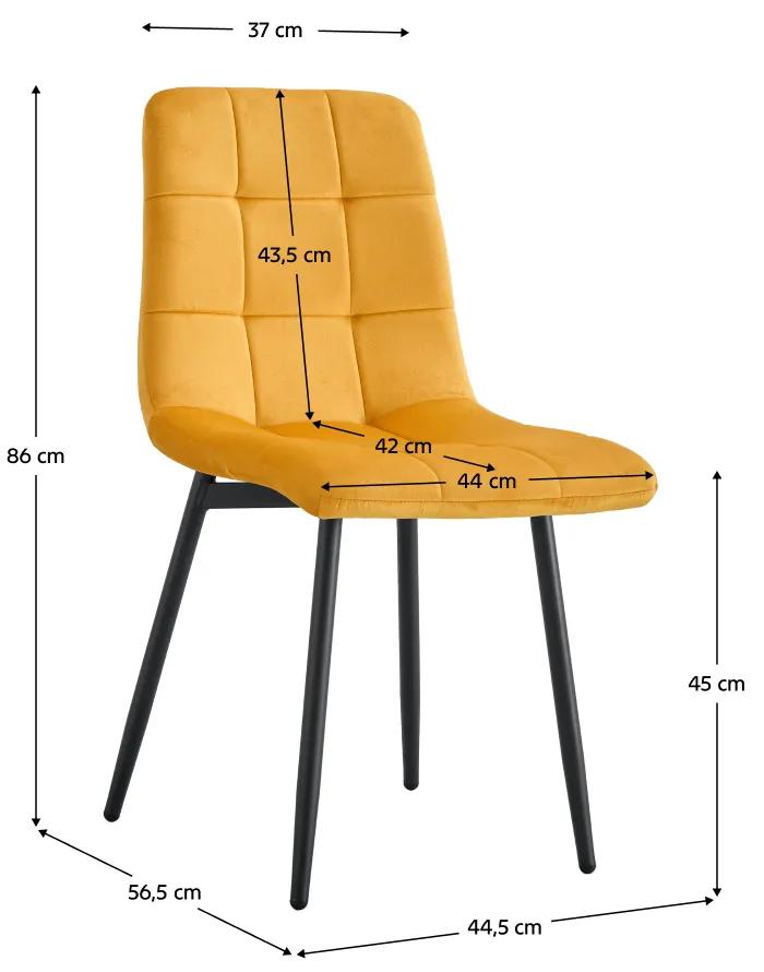Židle, žlutá Velvet látka/černá, RAMITA TYP 3