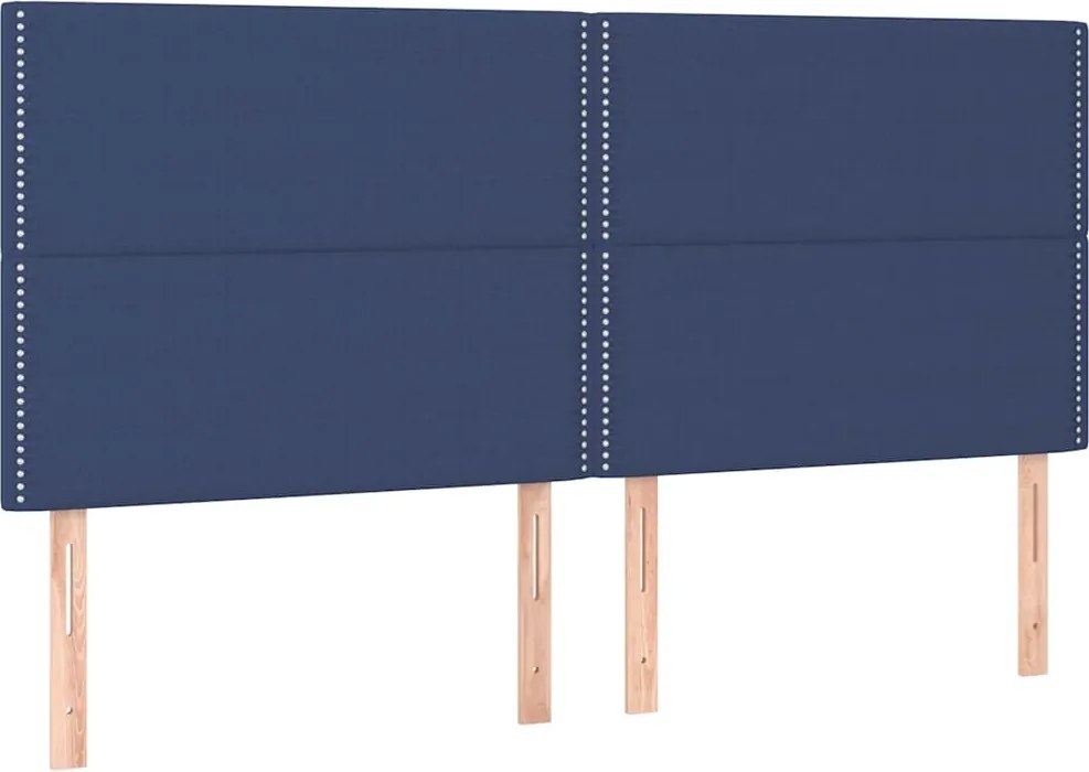 Box spring postel s matrací a LED modrá 200x200 cm textil 3135387