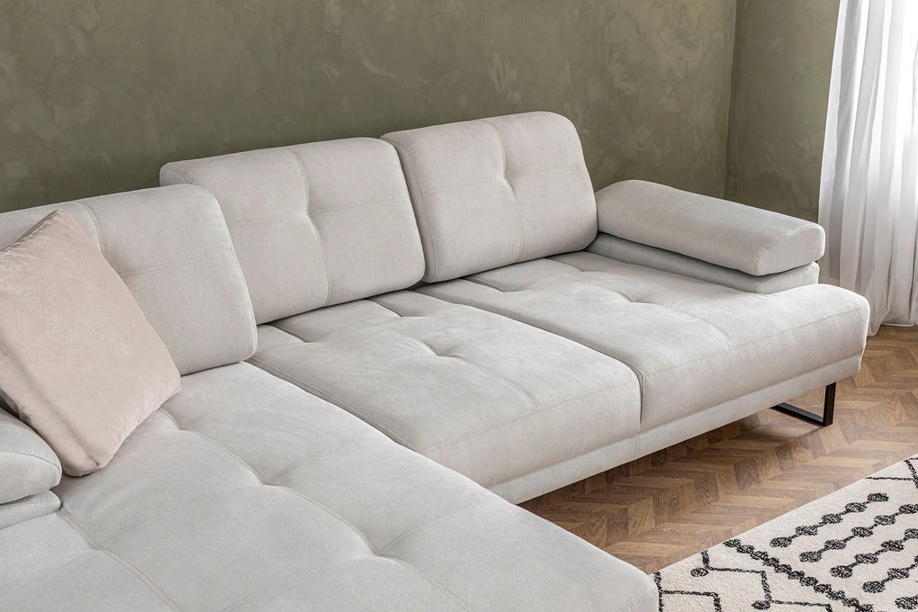 Atelier del Sofa Rohová sedací souprava Mustang Large Left - Beige, Béžová