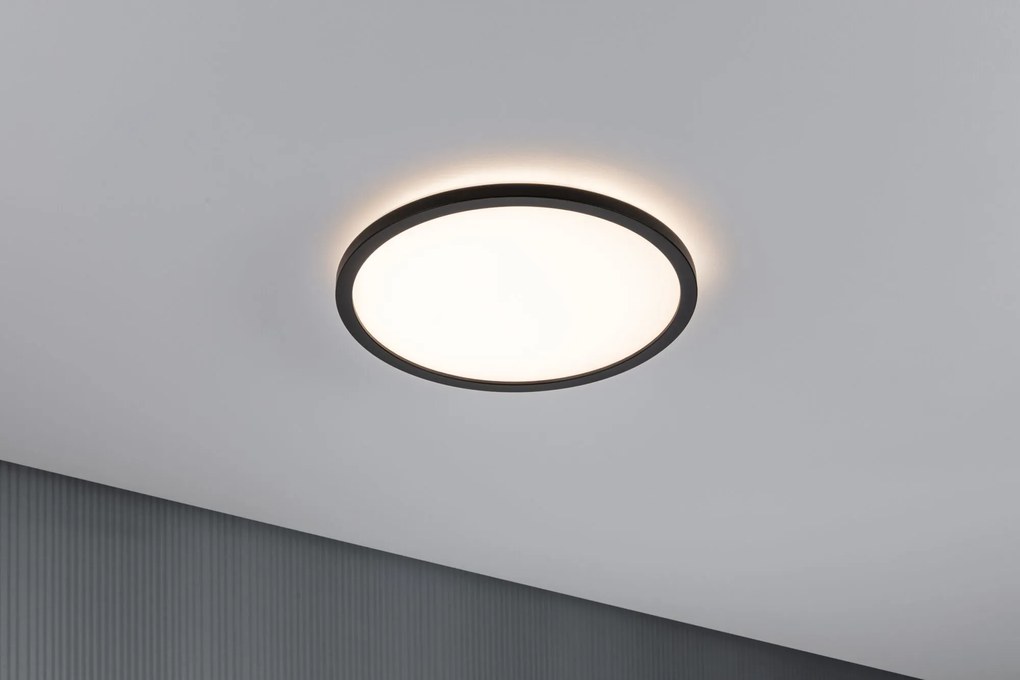 Paulmann 70998 Atria Shine, černé stropní svítidlo s korónou, 16W LED 3000K, průměr 29,3cm
