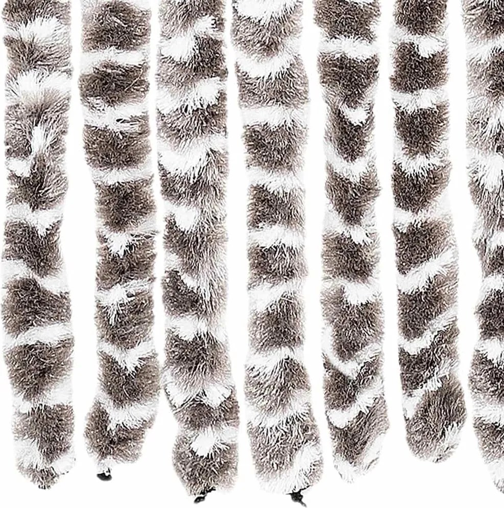 Závěs proti hmyzu taupe a bílý 90 x 220 cm Chenille 325461