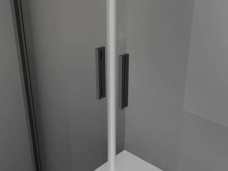 Mexen Exo dveře sprchové dvoukřídlé 80 cm, transparentní, černé - 814-080-000-70-00