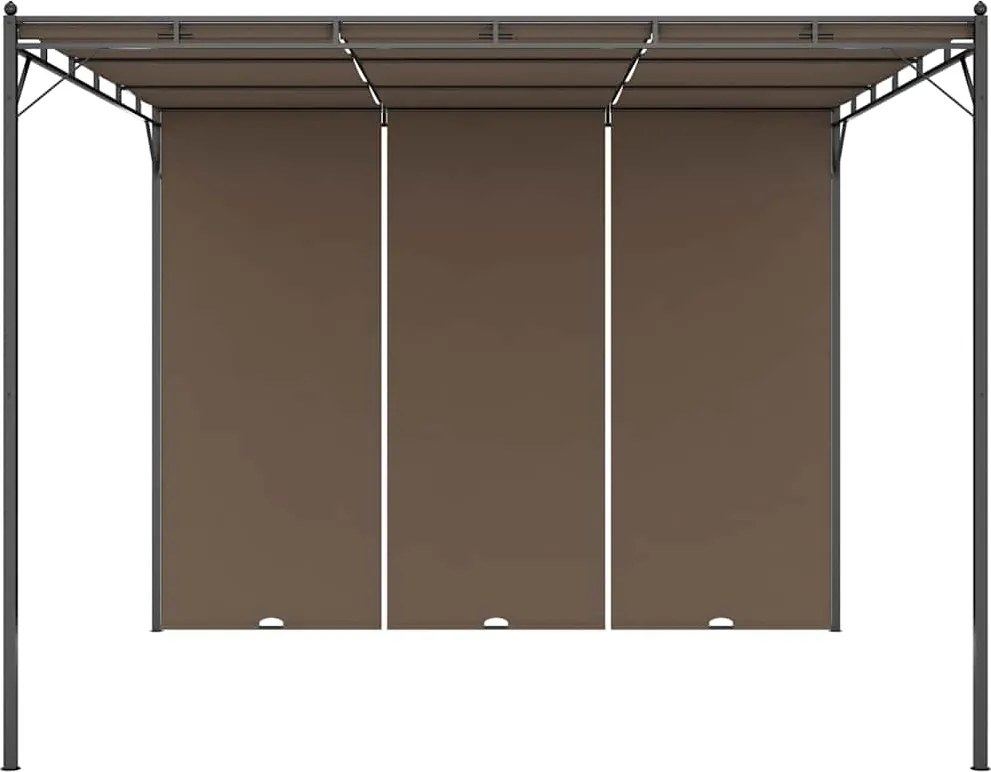 Zahradní altán s bočním závěsem 3 x 3 x 2,25 m taupe 312263