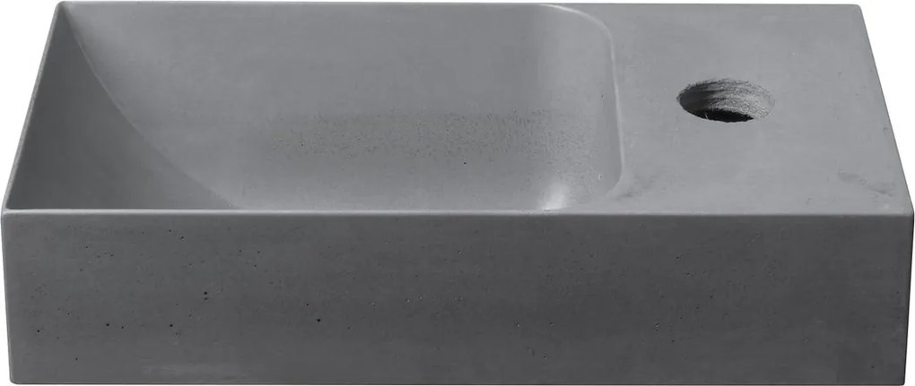 Sapho Sapho, PICCOLINO betonové umyvadlo 30,8x17cm, baterie vpravo, šedá, PK30517