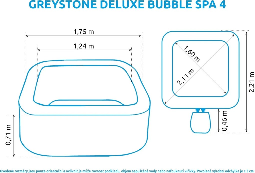 Nafukovací vířivka Marimex Greystone Deluxe Bubble Spa 4 NP -Intex 28450NP [63600294]