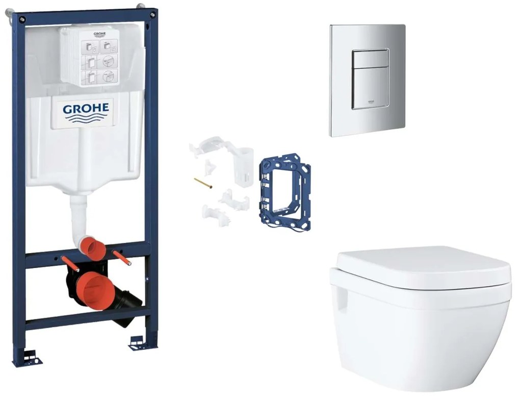 Grohe Rapid SL - Set předstěnové instalace, klozetu, sedátka SoftClose, tlačítka Skate Cosmopolitan a sady pro vhazování tablet, chrom SANI11BB2137