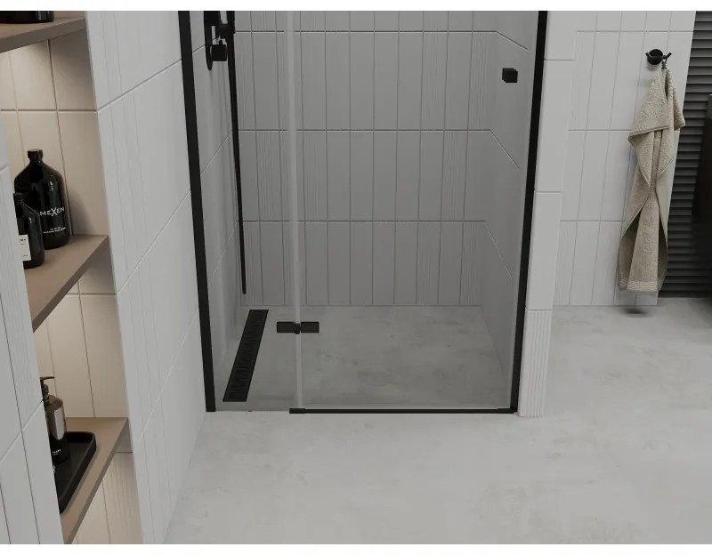 Mexen ROMA sprchové otevírací dveře ke sprchovému koutu 70 cm, černá-transparetní, 854-070-000-70-00