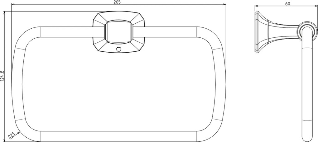 Sapho, AIDA držák ručníků kruh, chrom, AI006