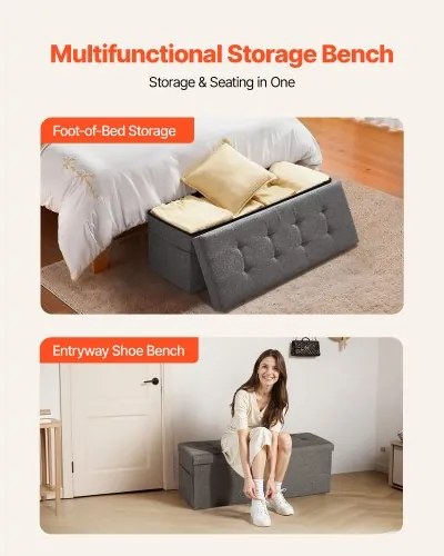 Skládací úložný taburet VEVOR, 540 × 345 × 345 mm – 1100 × 380 × 380 mm