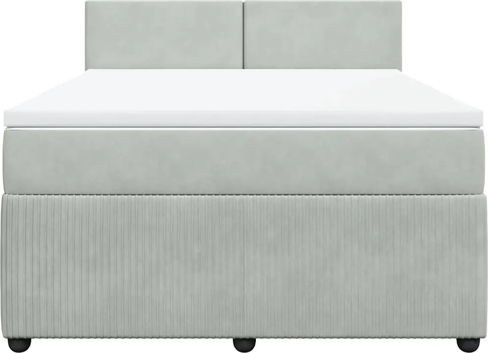 Box spring postel s matrací světle šedá 140x190 cm samet 3290028