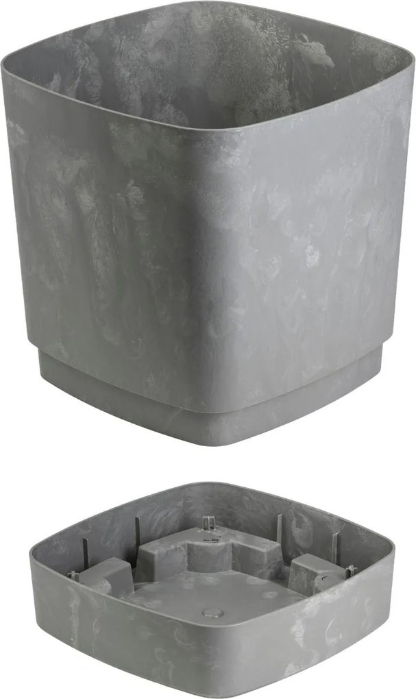 Sada 3 ks květináčů Cubi 16x16/19x19/25x25 cm šedý beton