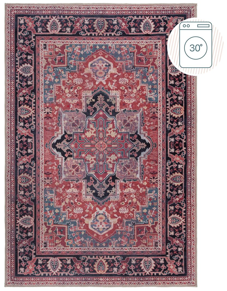 Flair Rugs, Kusový koberec Hebden Windsor Red, 200x290, červená, ložnice