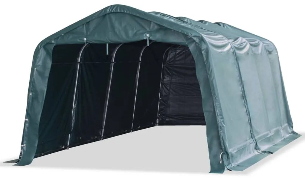 vidaXL Mobilní přístřešek pro zvířata PVC 550 g/m² 3,3x6,4m tm. zelený