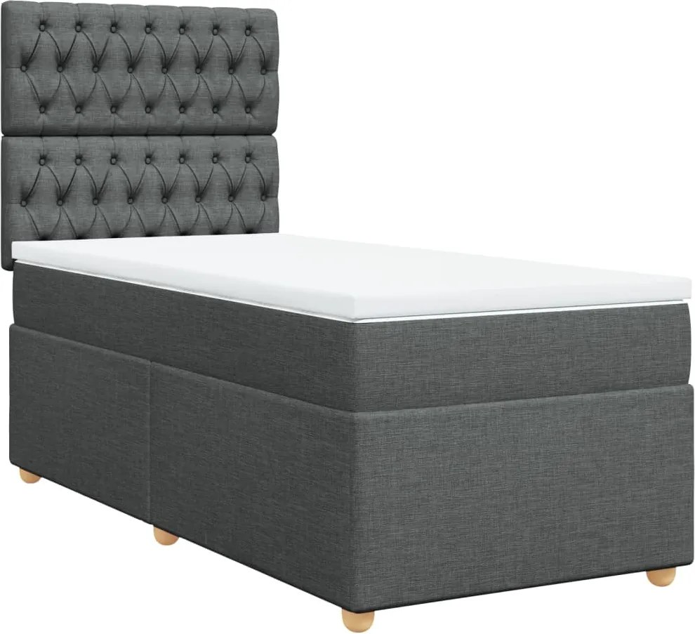 Box spring postel s matrací tmavě šedá 80 x 200 cm textil 3293415