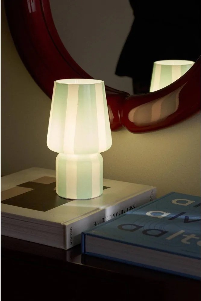 Bílá/modrá skleněná stolní lampa (výška 21,5 cm) Carlo – Ellos Home