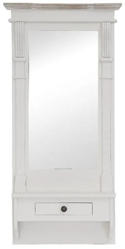 Dřevěné nástěnné zrcadlo - 50 x 11 x 100 cm