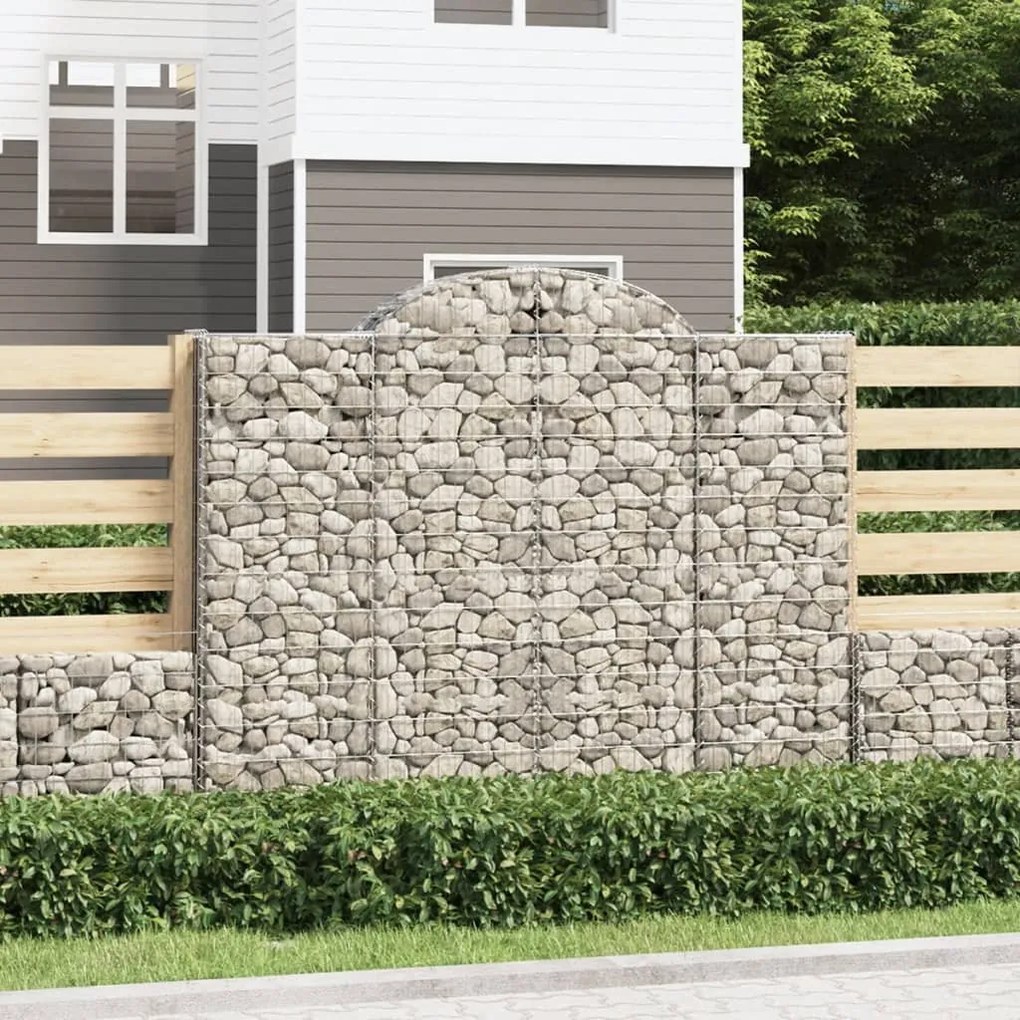 Klenuté gabionové koše 5 ks 200x50x160/180cm pozinkované železo 3146386