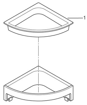 GROHE 41106DC0 - Rohová sprchová polička START CUBE 200 x 200 x 60 mm nerez