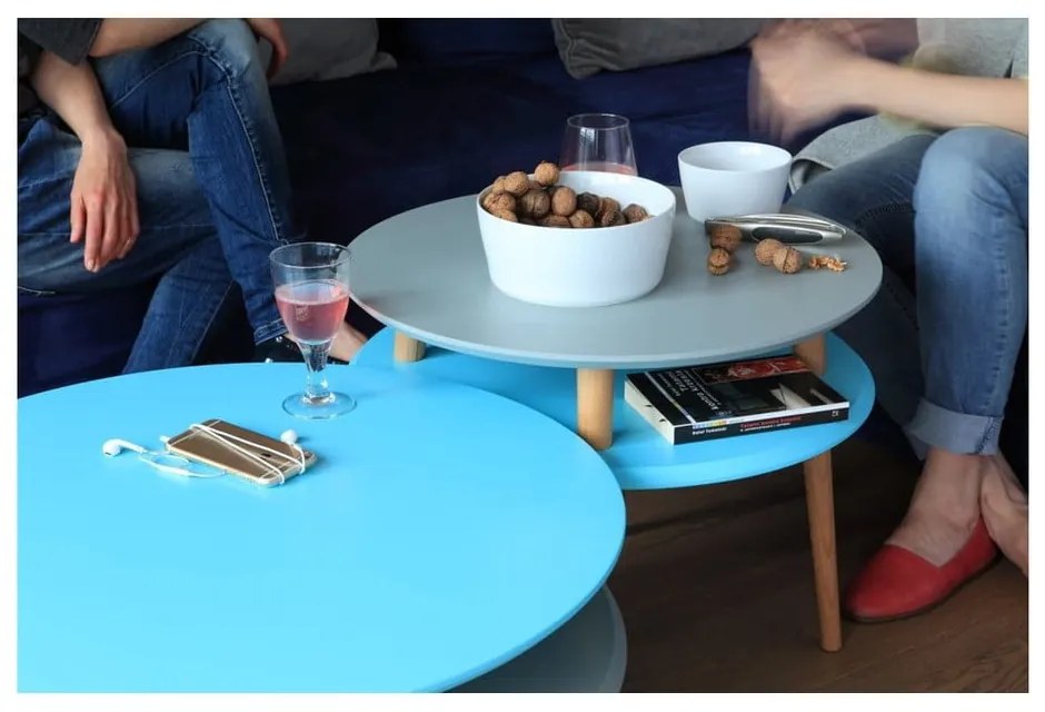 Bílý konferenční stolek Ragaba UFO, Ø 70 cm