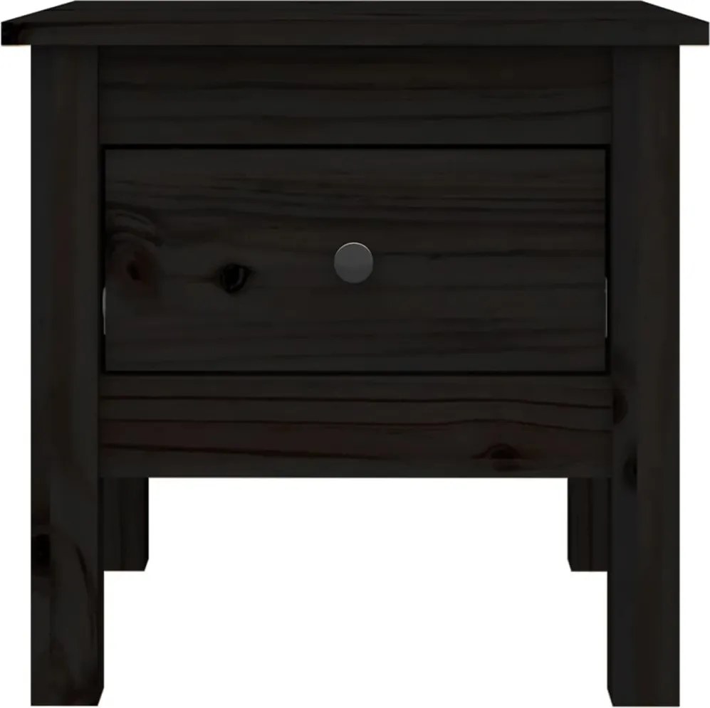 vidaXL Odkládací stolky 2 ks 40 x 40 x 39 cm masivní borovice [813793] Barva: Černá
