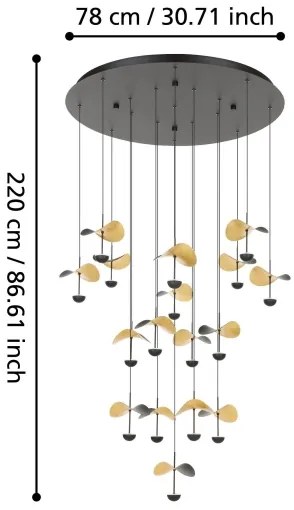 Eglo 390341 - LED Stmívatelný lustr na lanku DRACERA 17xLED/2,3W/230V pr. 78 cm
