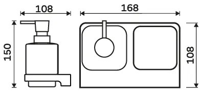 Nimco Dávkovač s pohárkem na kartáčky MAYA - MA 2905831C-T-26