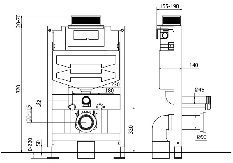 Mexen Fenix XS-U, podomítkový modul a závěsné WC Teo, bílá, 6853385XX00