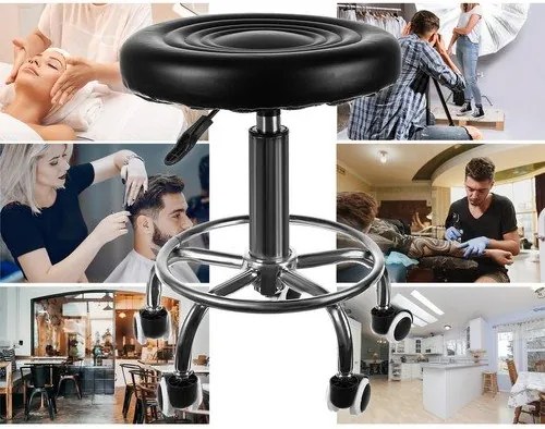 Kadeřnický taburet - kolečková židle černá Beautylushh 23505