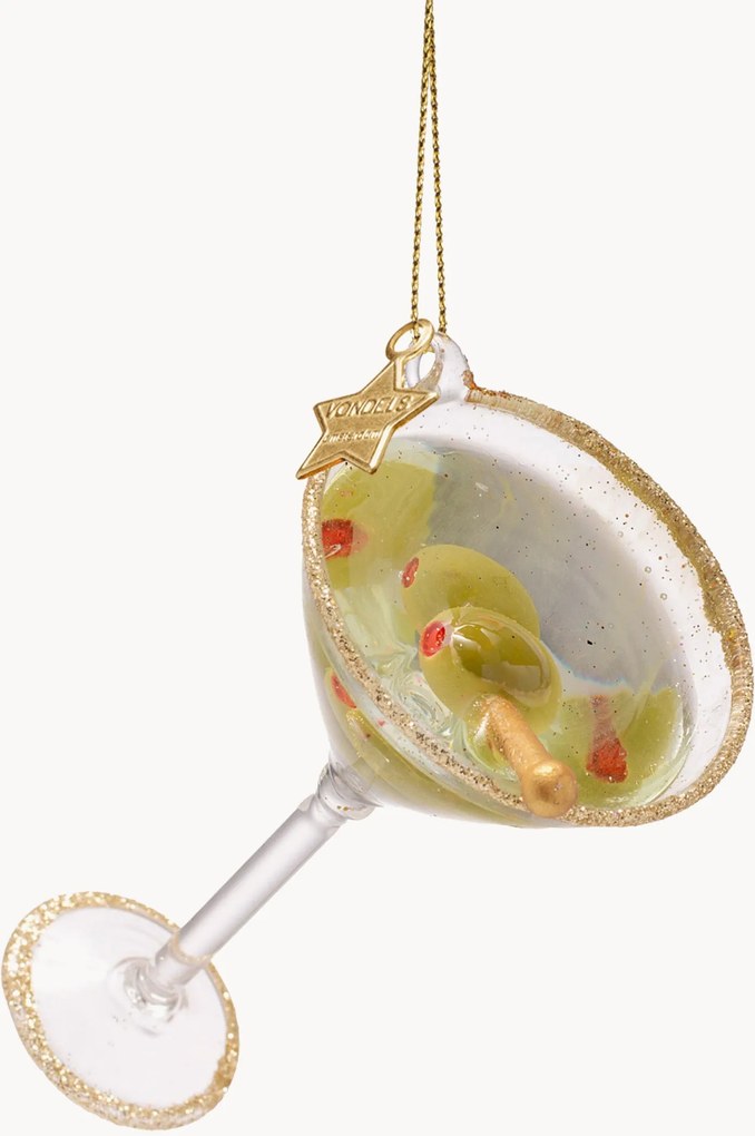 Ručně foukaná vánoční ozdoba Classic Martini Cocktail