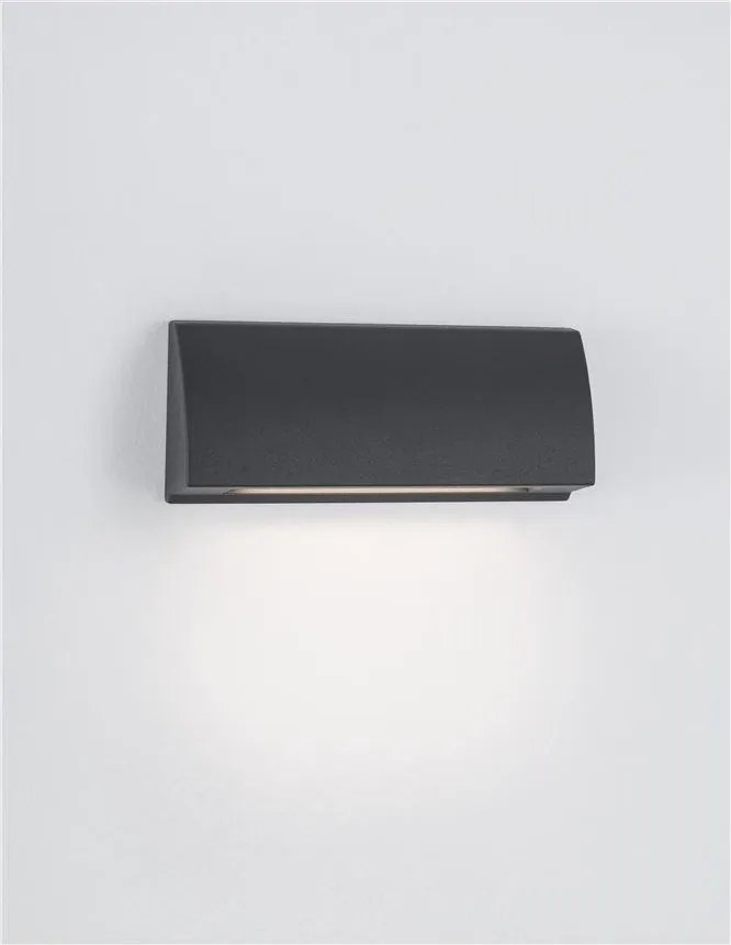 NV 9018062 Venkovní nástěnné svítidlo LIV tmavě šedý hliník a skleněný difuzor LED 3.5W 3000K 200-240V 120st. IP54 - NOVA LUCE