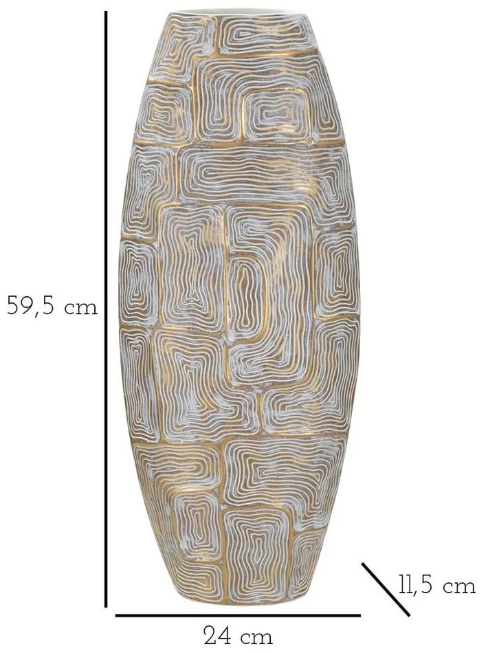 Váza z polyresinu ve zlaté barvě (výška 59,5 cm) Eclips – Mauro Ferretti
