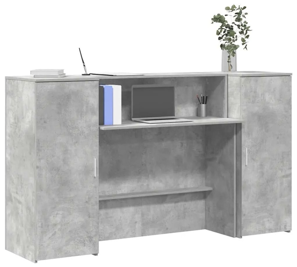 Recepční stůl betonově šedý 180x50x103,5 cm kompozitní dřevo 3324208