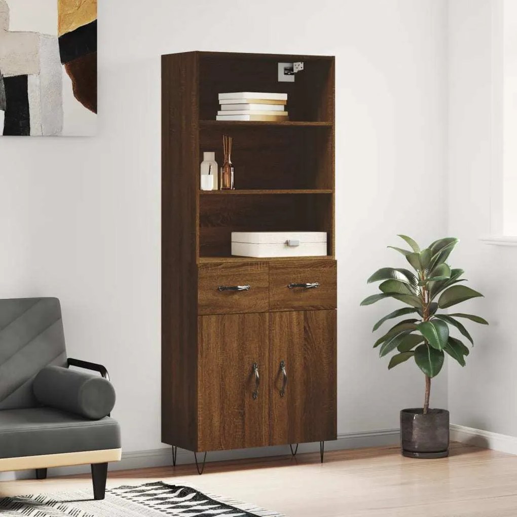 vidaXL Skříň highboard 69,5 x 34 x 180 cm kompozitní dřevo [3200545] Barva: Betonová šedá