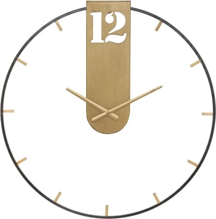Kovové nástěnné hodiny Goldy 60 cm černé/zlaté