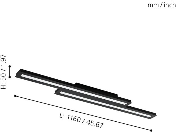 Eglo 31715 - LED RGBW Stmívatelné stropní svítidlo SALITERAS-Z 20,4W/230V černá