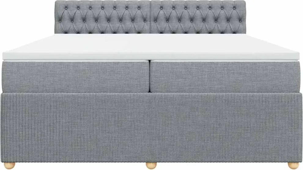 Box spring postel s matrací světle šedá 200 x 200 cm textil 3287570