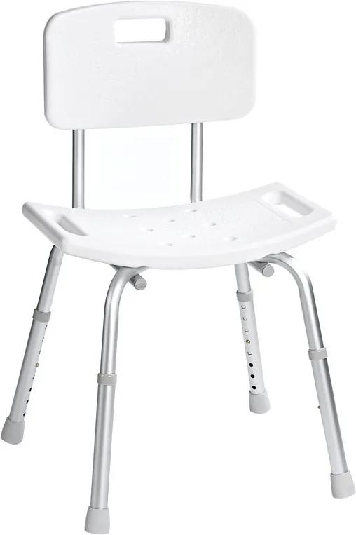 Židle s opěradlem, nastavitelná výška, bílá A00602101