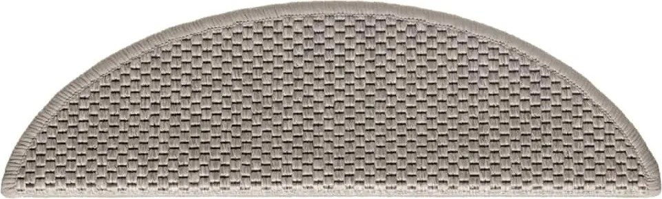 Samolepicí nášlapy na schody sisal 15 ks 56x17x3 cm stříbrné 326859
