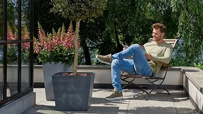 KETER Květináč Beton Conic Square Planter 40 L - šedý