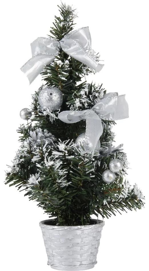 Vánoční dekorovaný stromeček, stříbrná