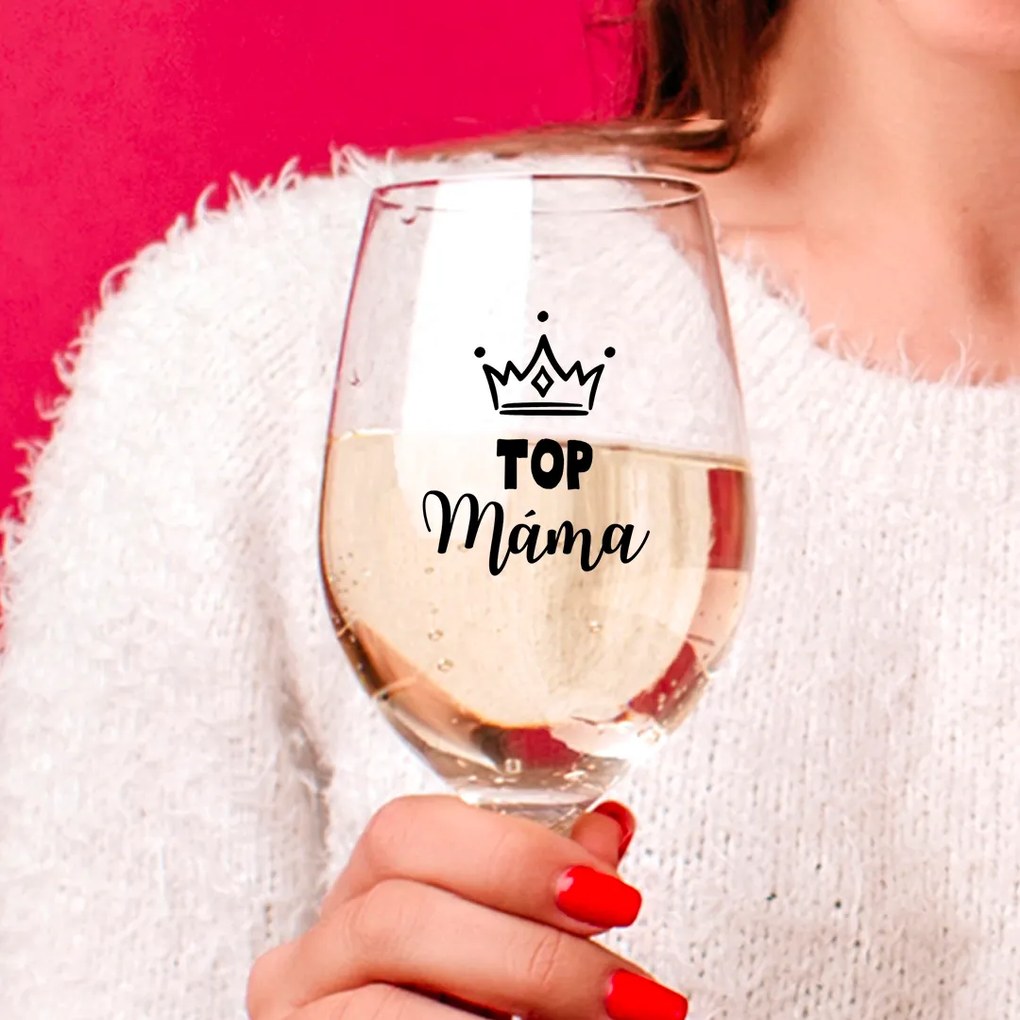 Ahome CZ Čirá sklenice na víno 450ml - TOP máma