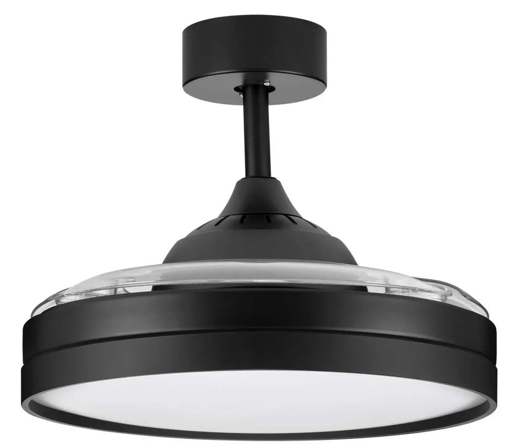 LED černé moderní stropní svítidlo Nevma s dálkovým ovládáním